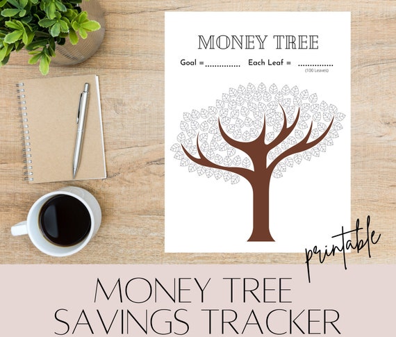 Printable Money Tree Chart Financial Goal Chart Debt Free | Etsy