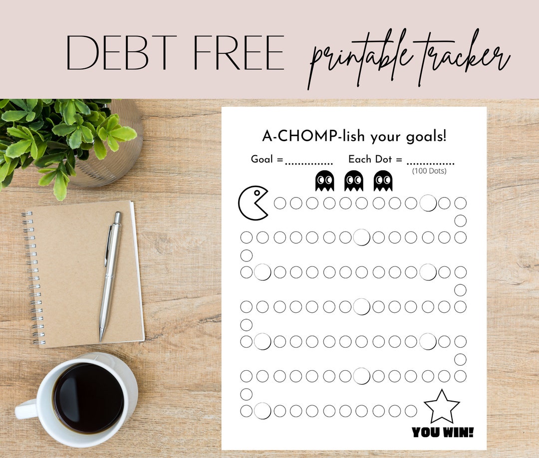 PAC-MAN Debt Free Tracker | Goal Setting Planner | Printable Log for ...