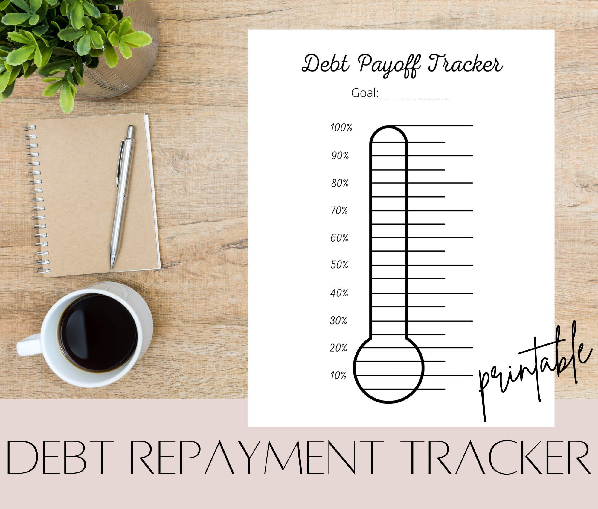 Printable Debt Repayment Thermometer | Financial Goal & Savings Chart ...