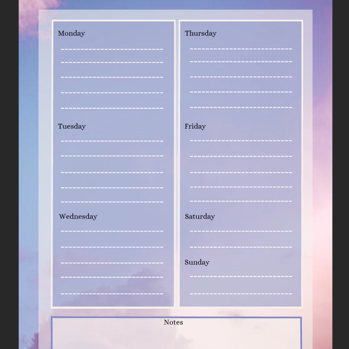 My Weekly Planner Digital Planner Printable PDF - Etsy