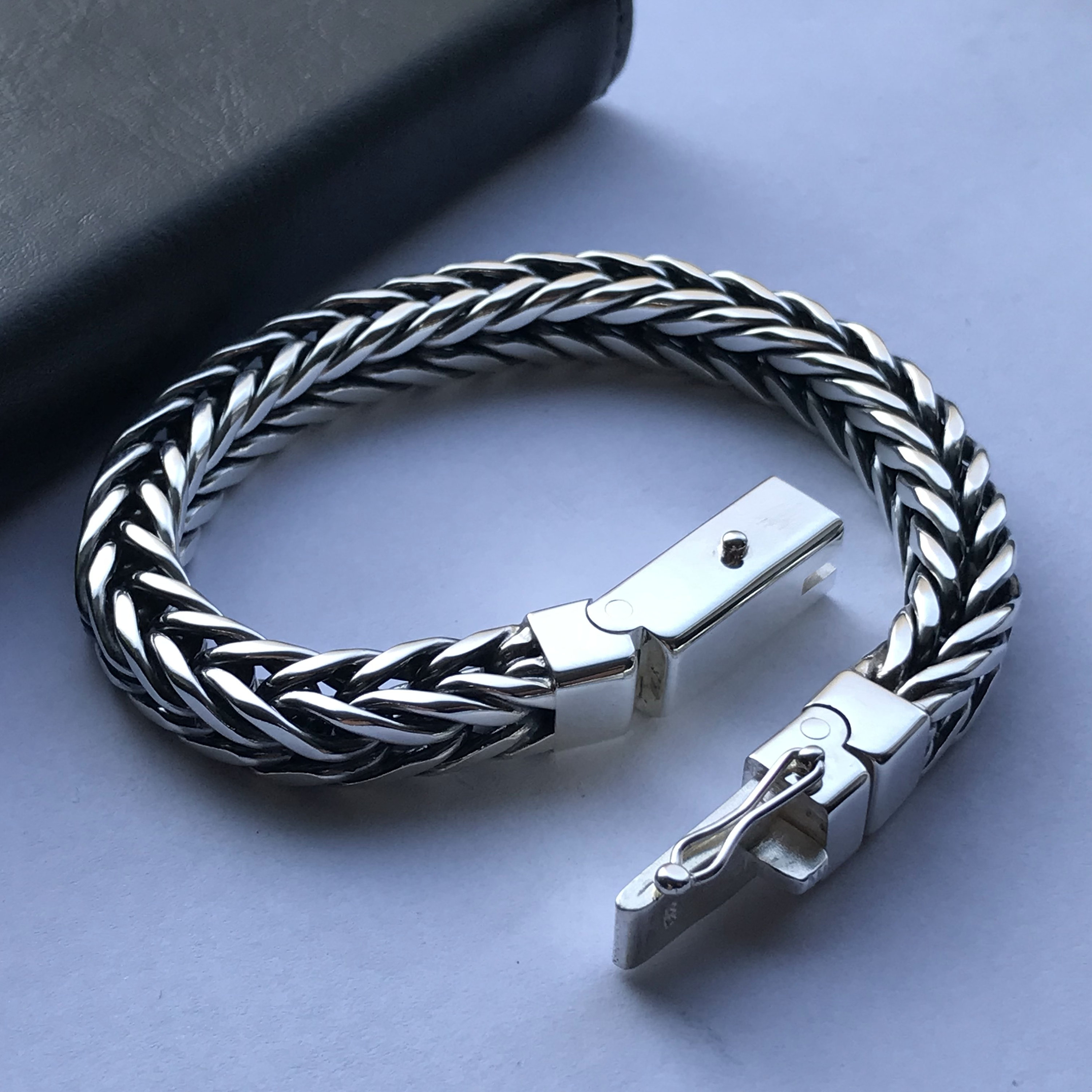 Mens Bracelet, 925 Sterling Silver Bracelet, Foxtail Silver Mens Bracelet, 925 Sterling Silver Bracelet, Foxtail Silver