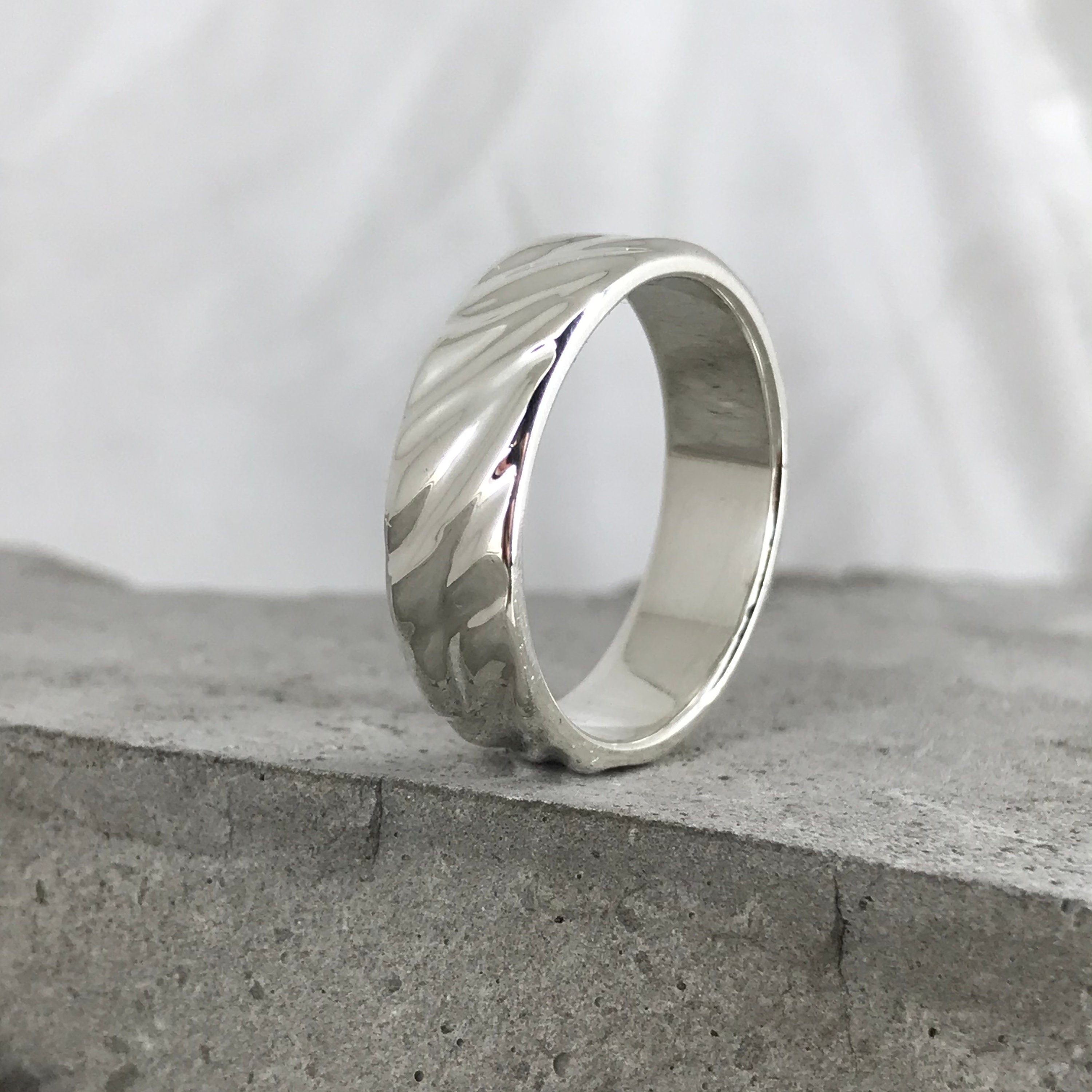 Modern Silver Men Ring Band Men Ring Wedding Men Ring - Etsy