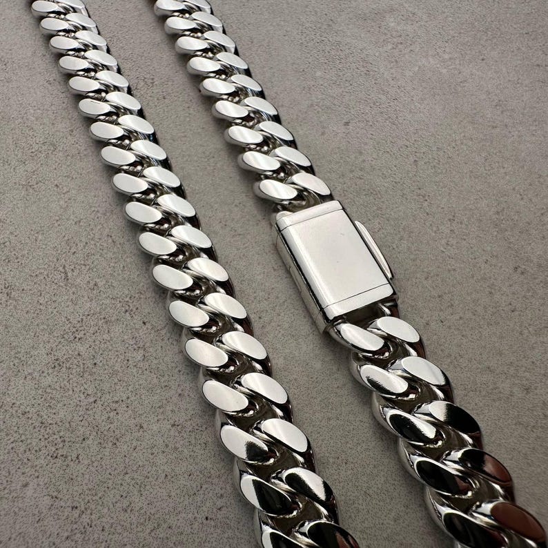 Handmade 10mm Sterling Silver Cuban Link Chain Necklace - Etsy