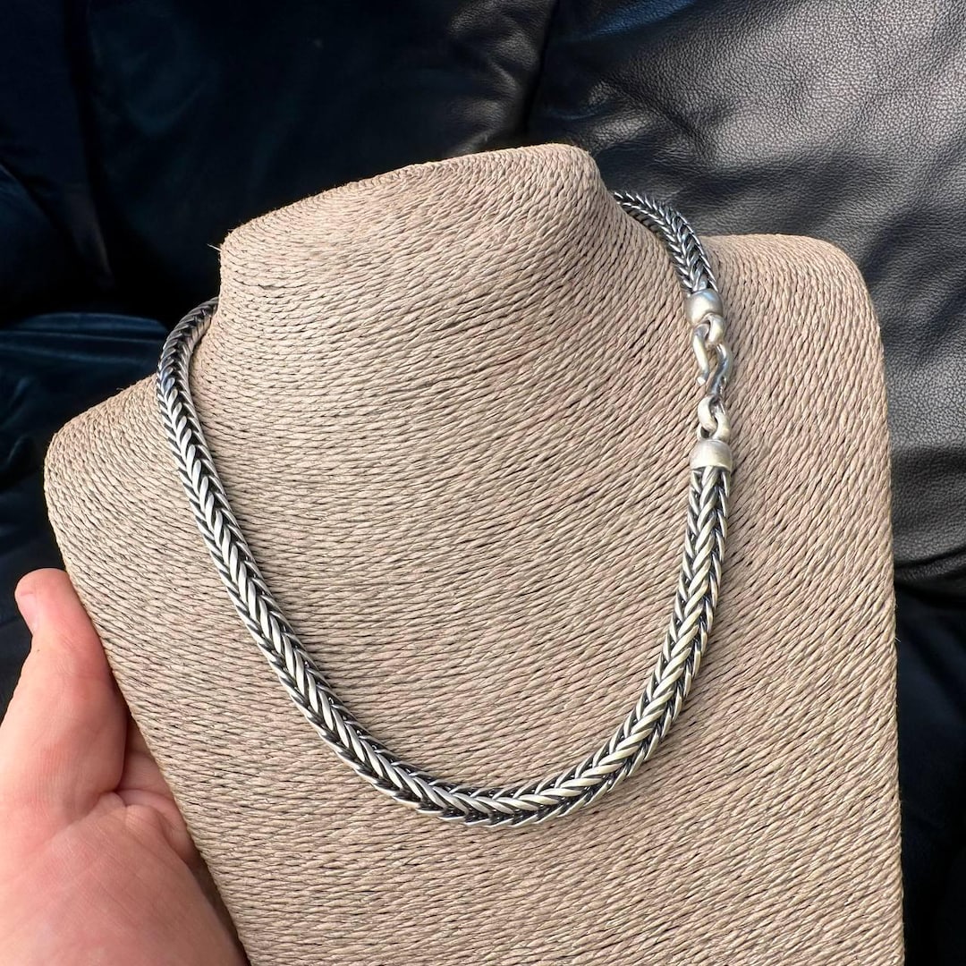 925 Sterling Silver Mens Chain/ Mens Silver Necklace / Oxidized Jewelry ...