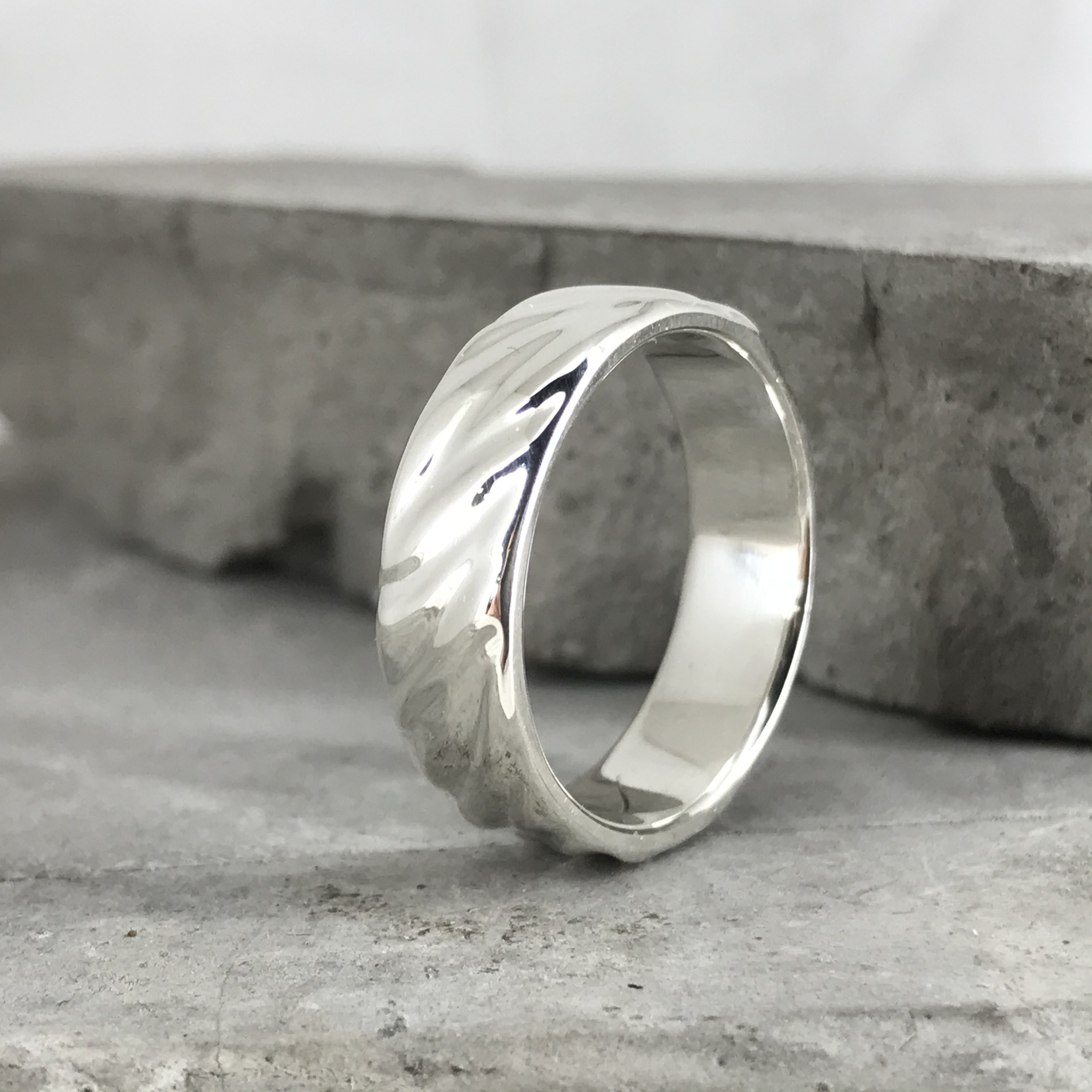 Modern Silver Men Ring Band Men Ring Wedding Men Ring | Etsy