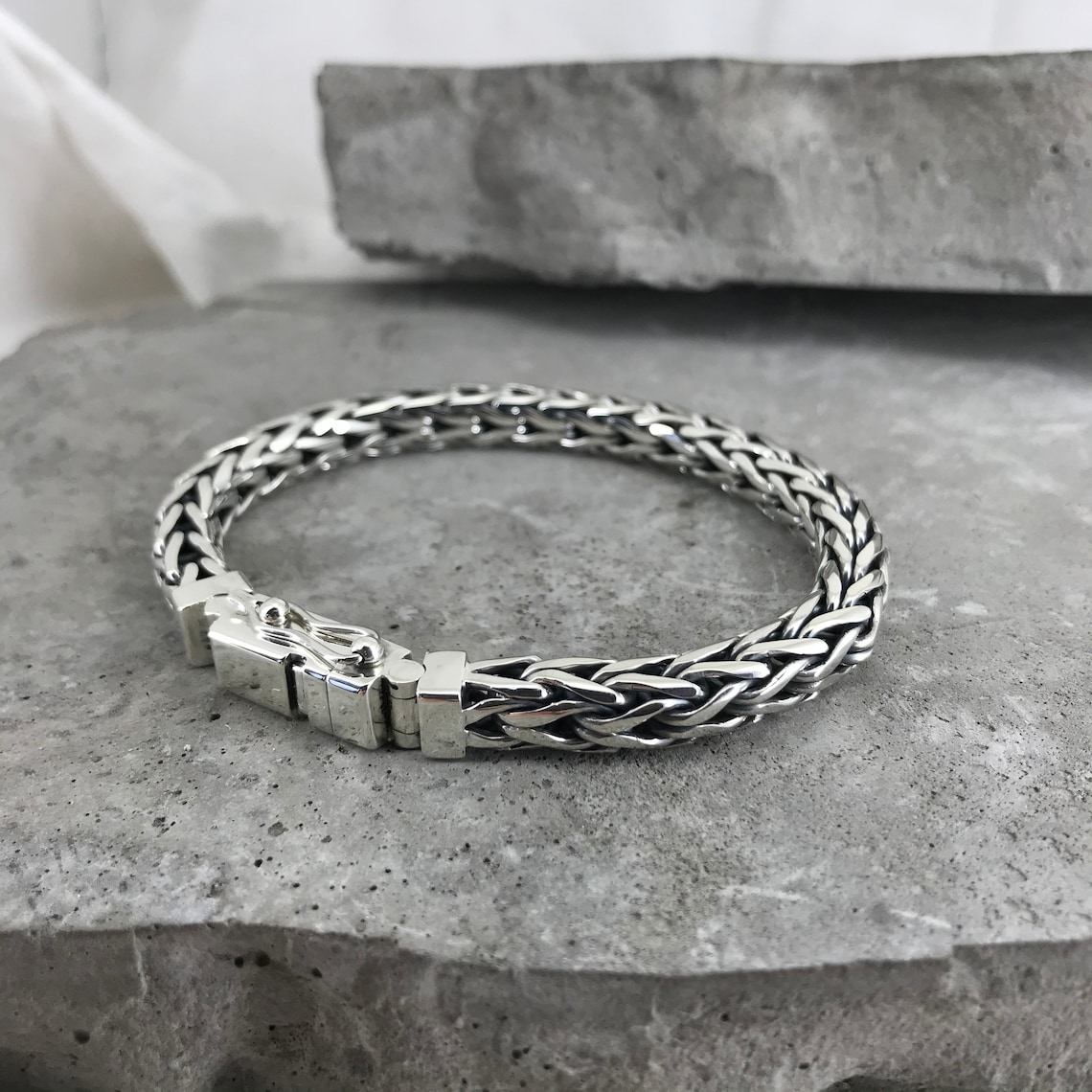 Men's Bracelet 925' Sterling Silver Men's | Etsy