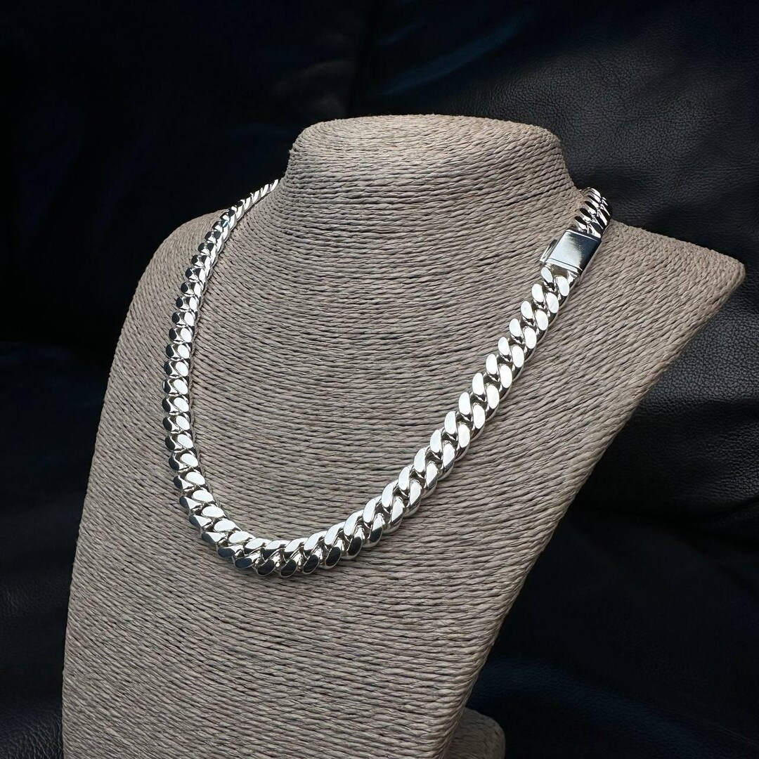 Cuban Link Silver Chain, Mens Necklace, 925' Sterling Silver Necklace ...