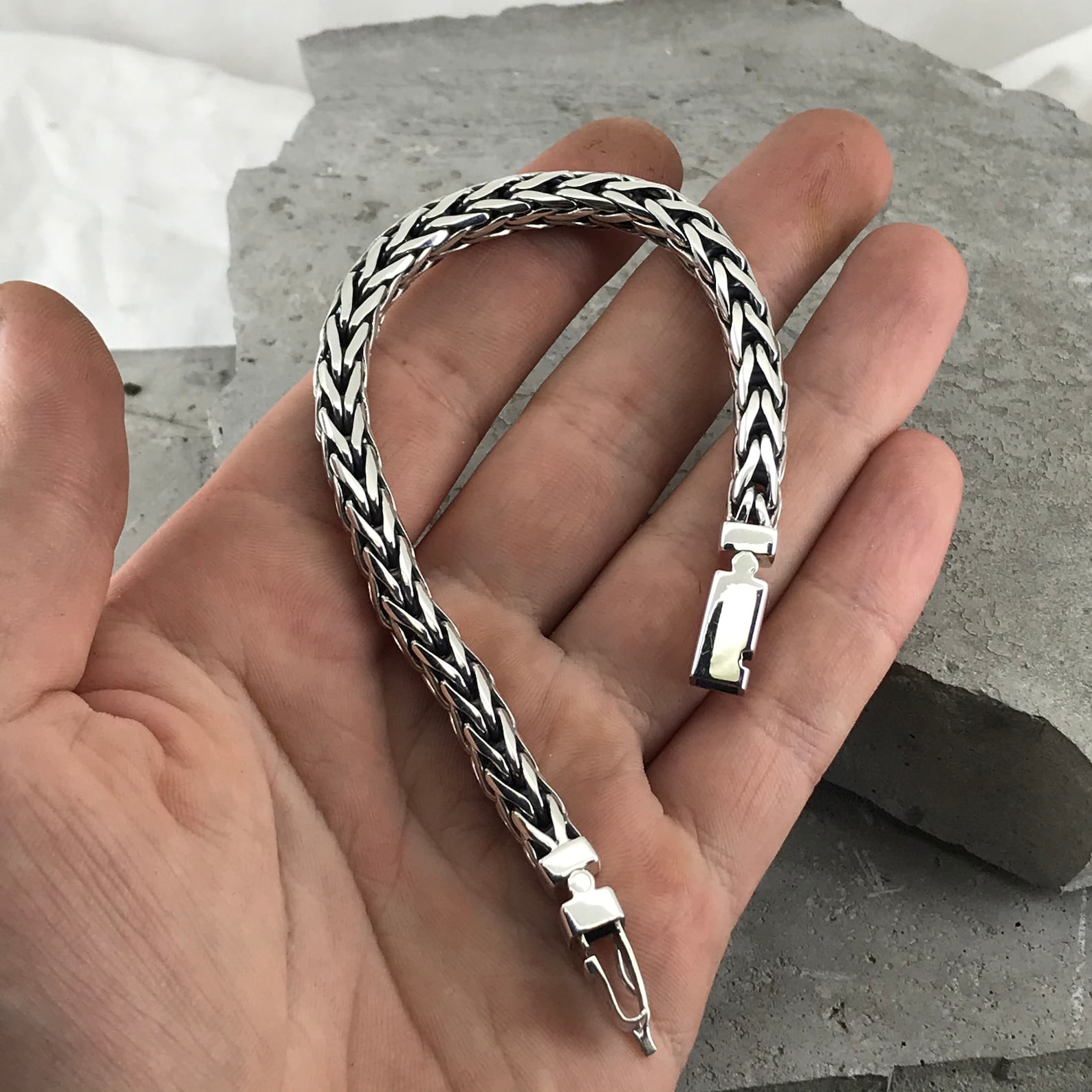 Men's Bracelet 925' Sterling Silver Men's | Etsy