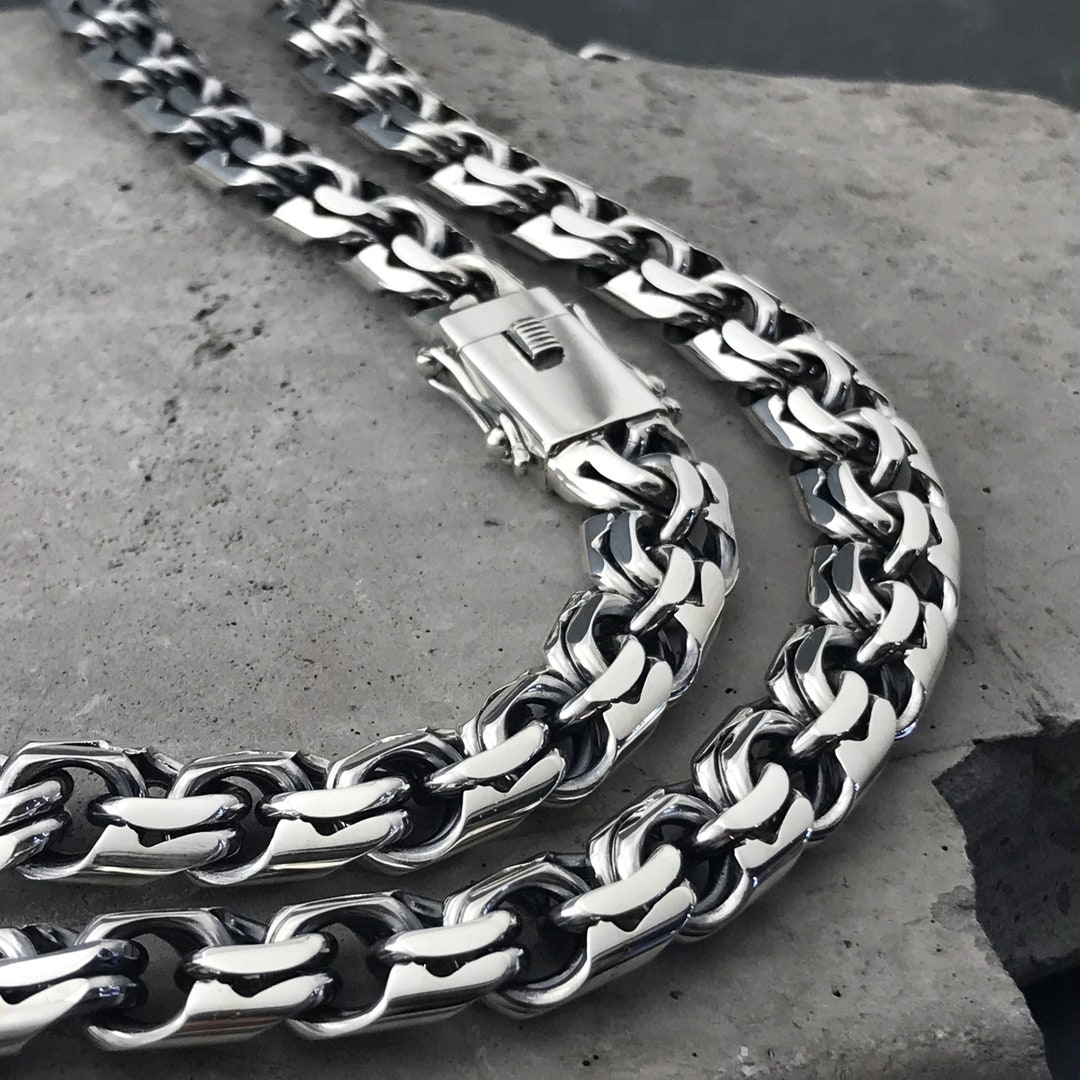 Mens 925 Sterling Silver Chain, Men Necklace, Mens Silver Necklace, Men ...