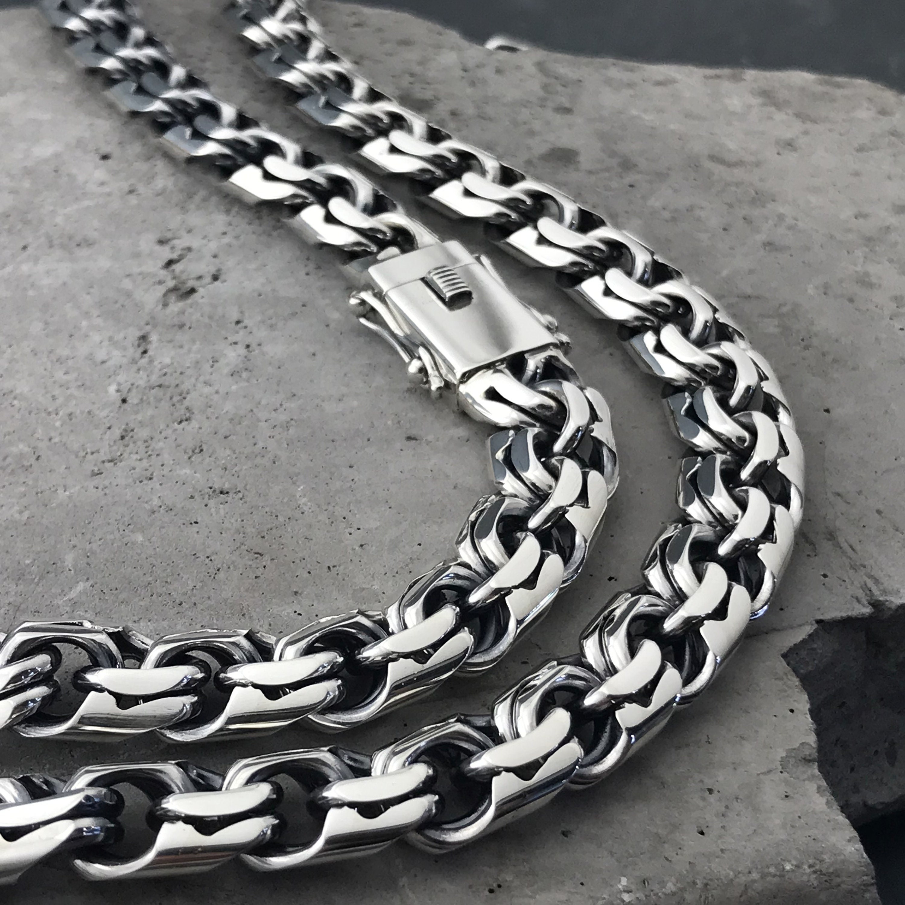 Mens 925 Sterling Silver Chain, Men Necklace, Mens Silver Necklace, Men ...