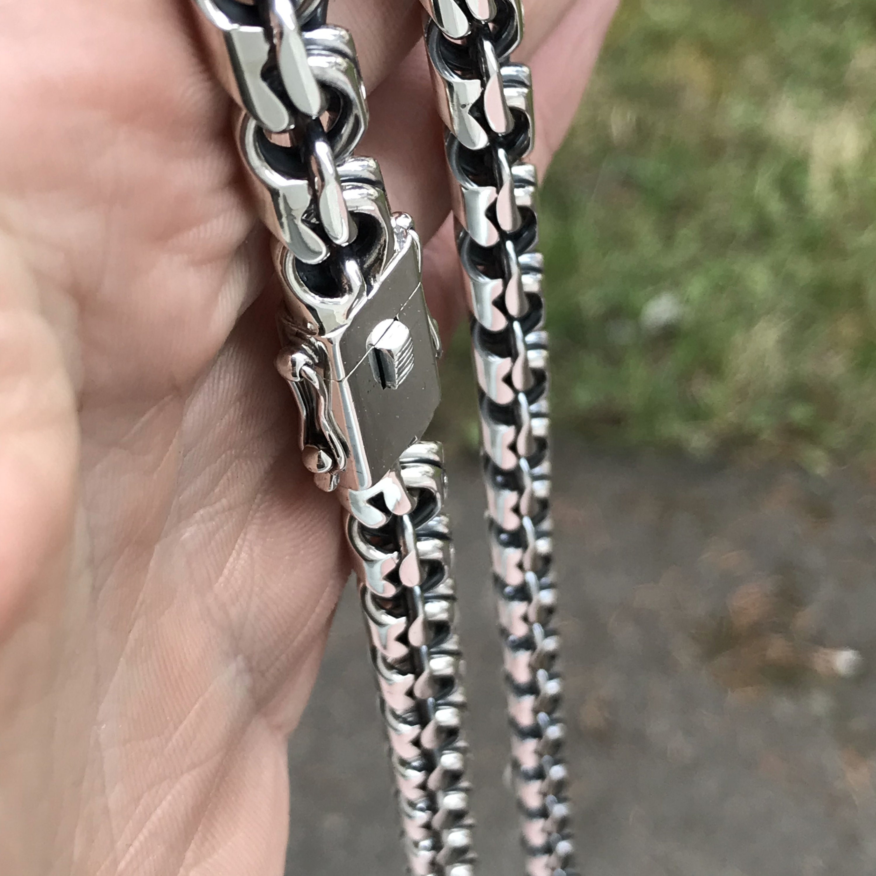 Men's 925 Sterling Silver Chain Men Necklace Men's - Etsy