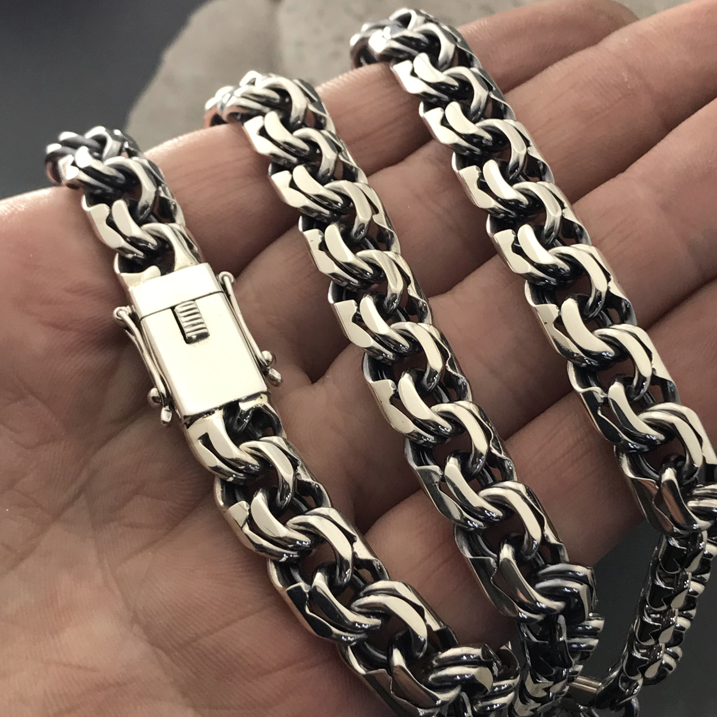 Mens 925 Sterling Silver Chain, Men Necklace, Mens Silver Necklace, Men ...