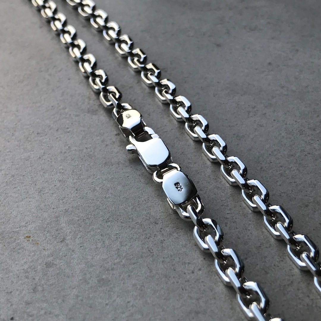 Handmade Sterling Silver Anchor Chain Necklace - Men's Pendant - Etsy