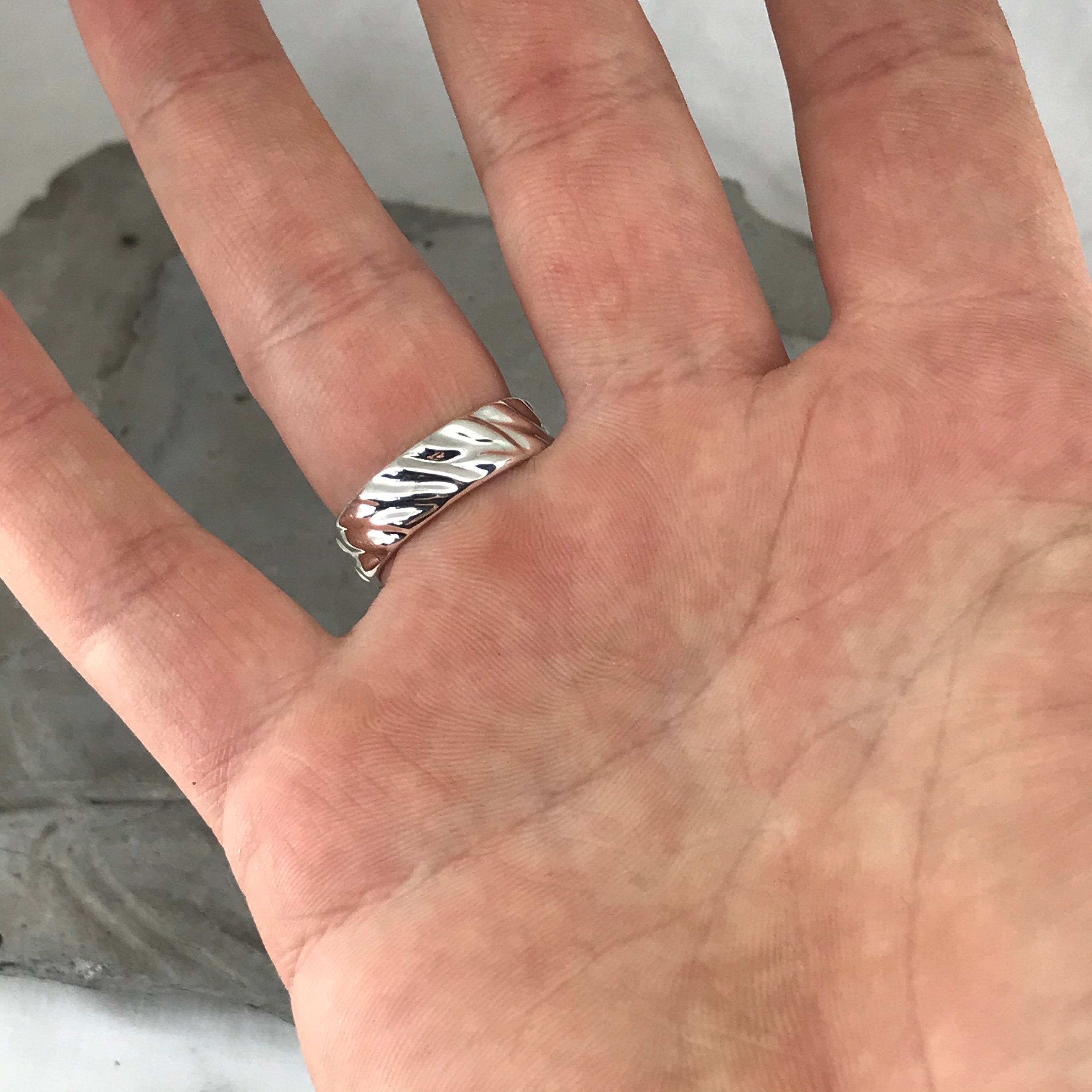 Modern Silver Men Ring Band Men Ring Wedding Men Ring - Etsy