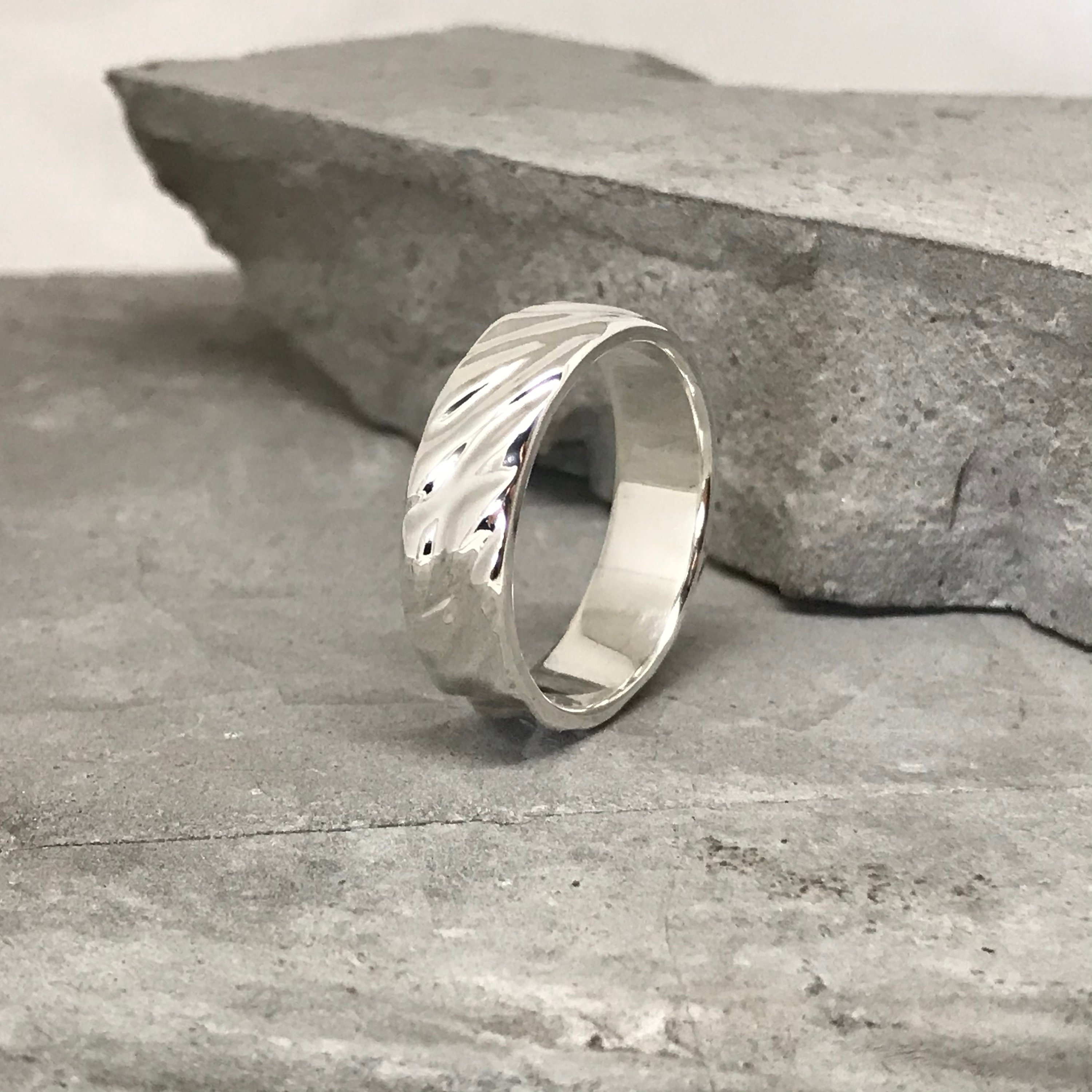 Modern Silver Men Ring Band Men Ring Wedding Men Ring - Etsy