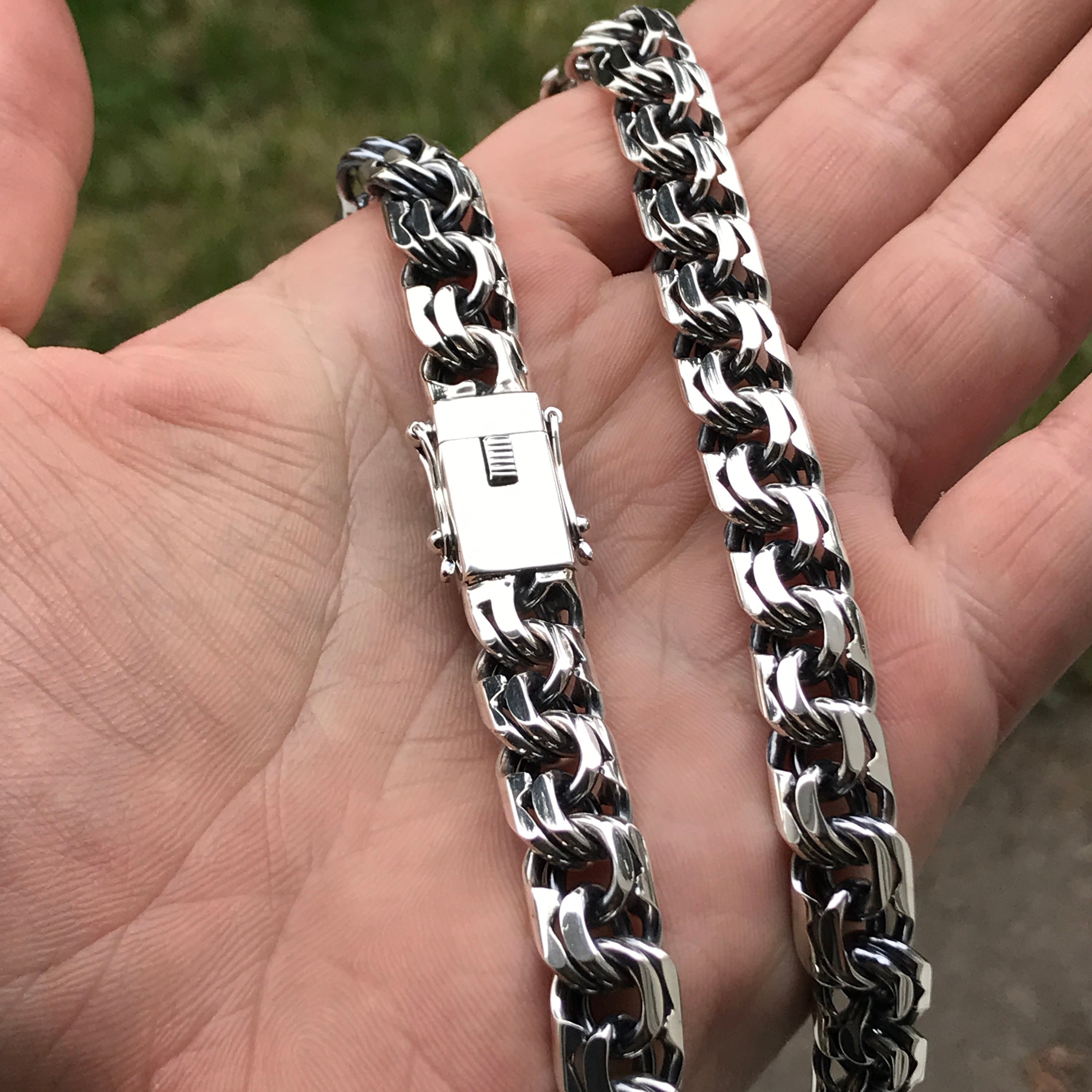 Men's 925 Sterling Silver Chain Men Necklace Men's - Etsy