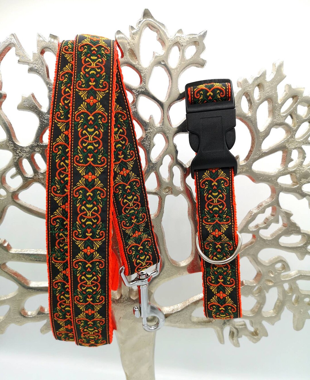 Celtic/pagan/viking Dog Collar & Lead Set. Size 14" - 20" Collar, 1 ...