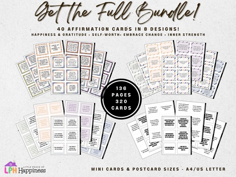 Words of Affirmation Cards Printable Vision Board Inspirational ...