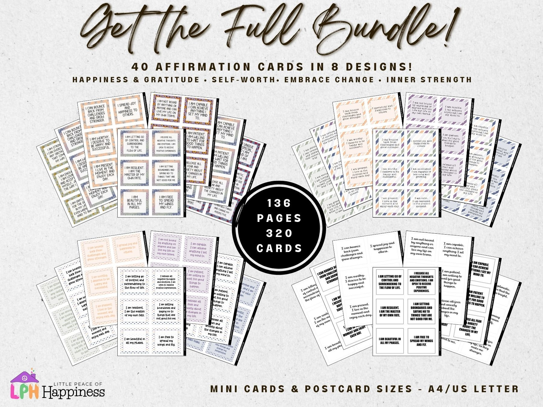 Black White Affirmation Cards Printable Vision Board Dashboard Décor ...