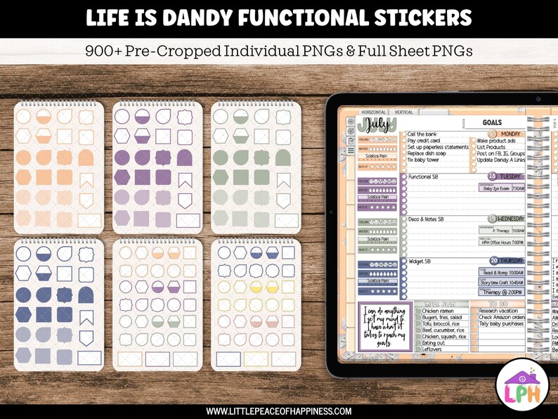 Life is Dandy Functional Digital Stickers Pre-cropped PNG Files With ...