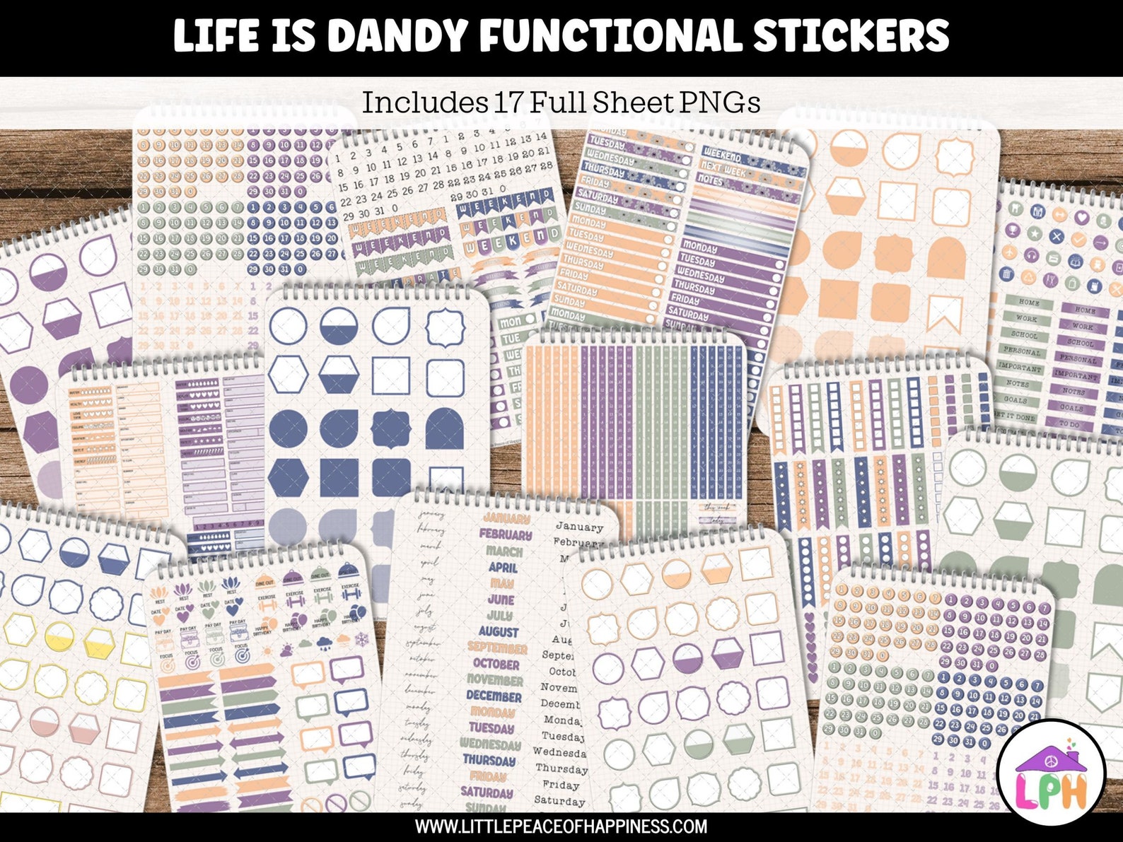 Life is Dandy Functional Digital Stickers Pre-cropped PNG Files With ...
