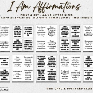 Words of Affirmation Cards Printable Vision Board Inspirational ...
