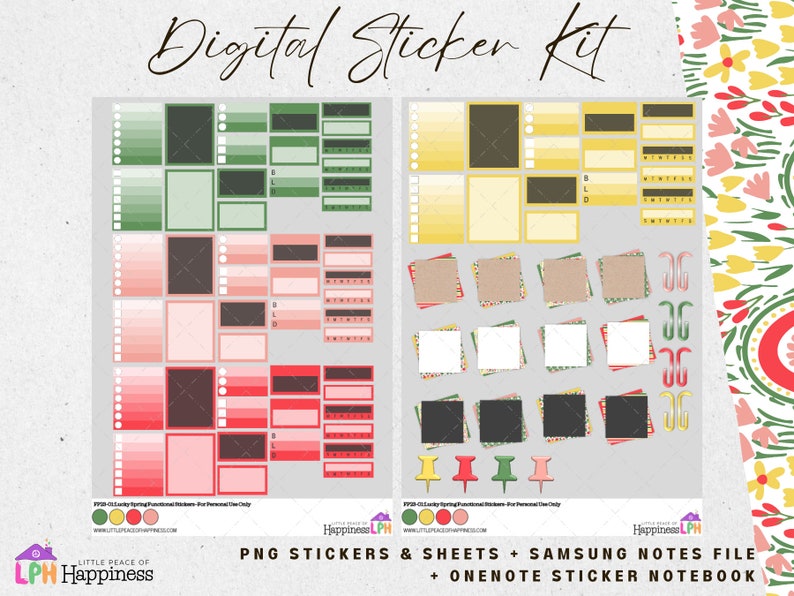 Boho Rainbow Digital Planner Stickers, Scrapbook Journal (1030+ PNG) - Etsy