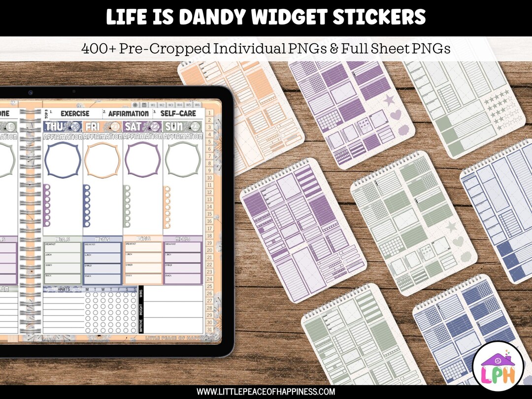 Life is Dandy Digital Widget Stickers for Digital Planner PNG Widget ...