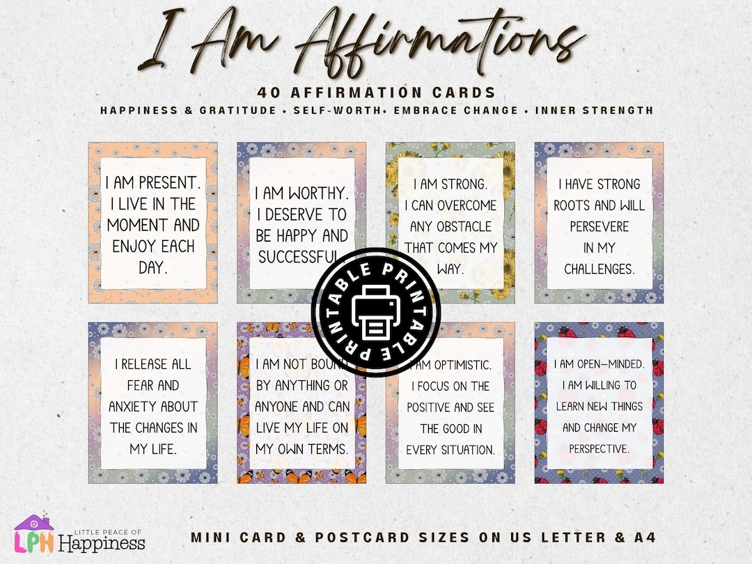 Cute Affirmation Cards Printable Vision Board Inspirational Dashboard ...