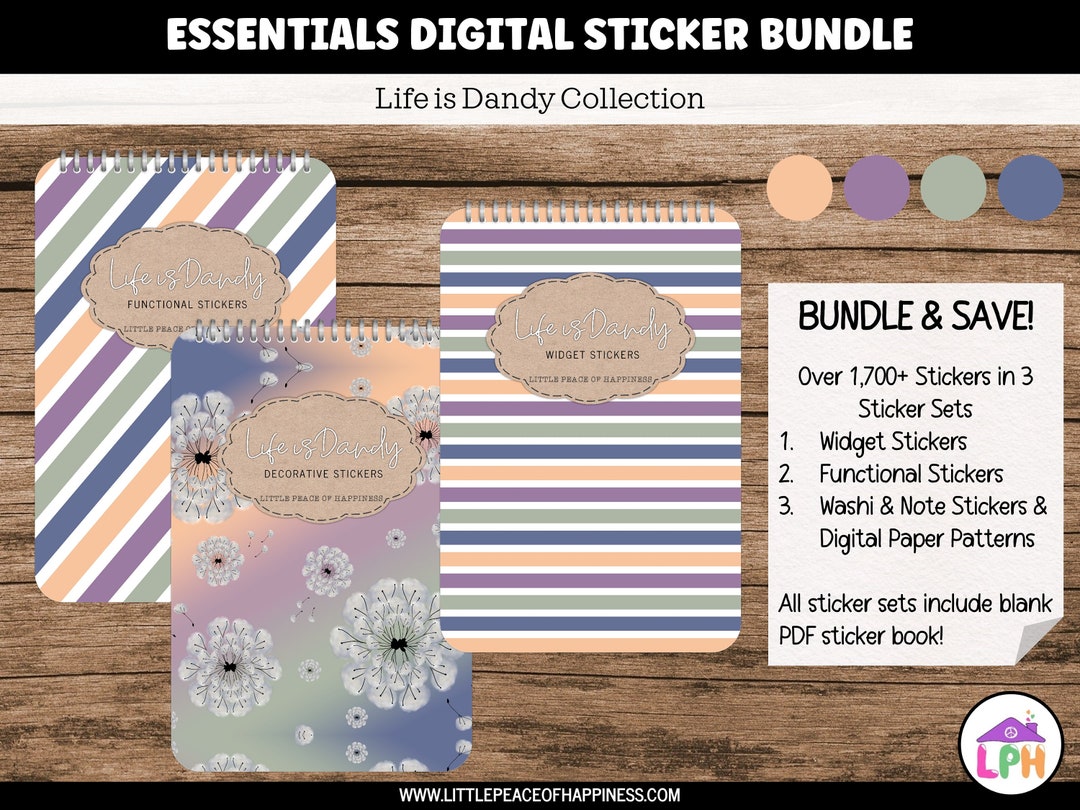 Life is Dandy Digital Sticker Bundle Functional Stickers Deco Washi ...