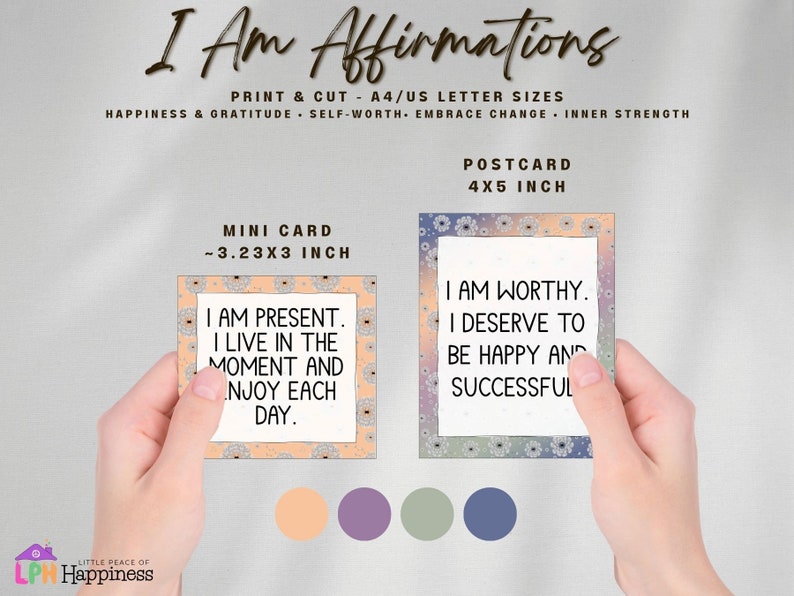 Cute Affirmation Cards Printable Vision Board Inspirational Dashboard ...