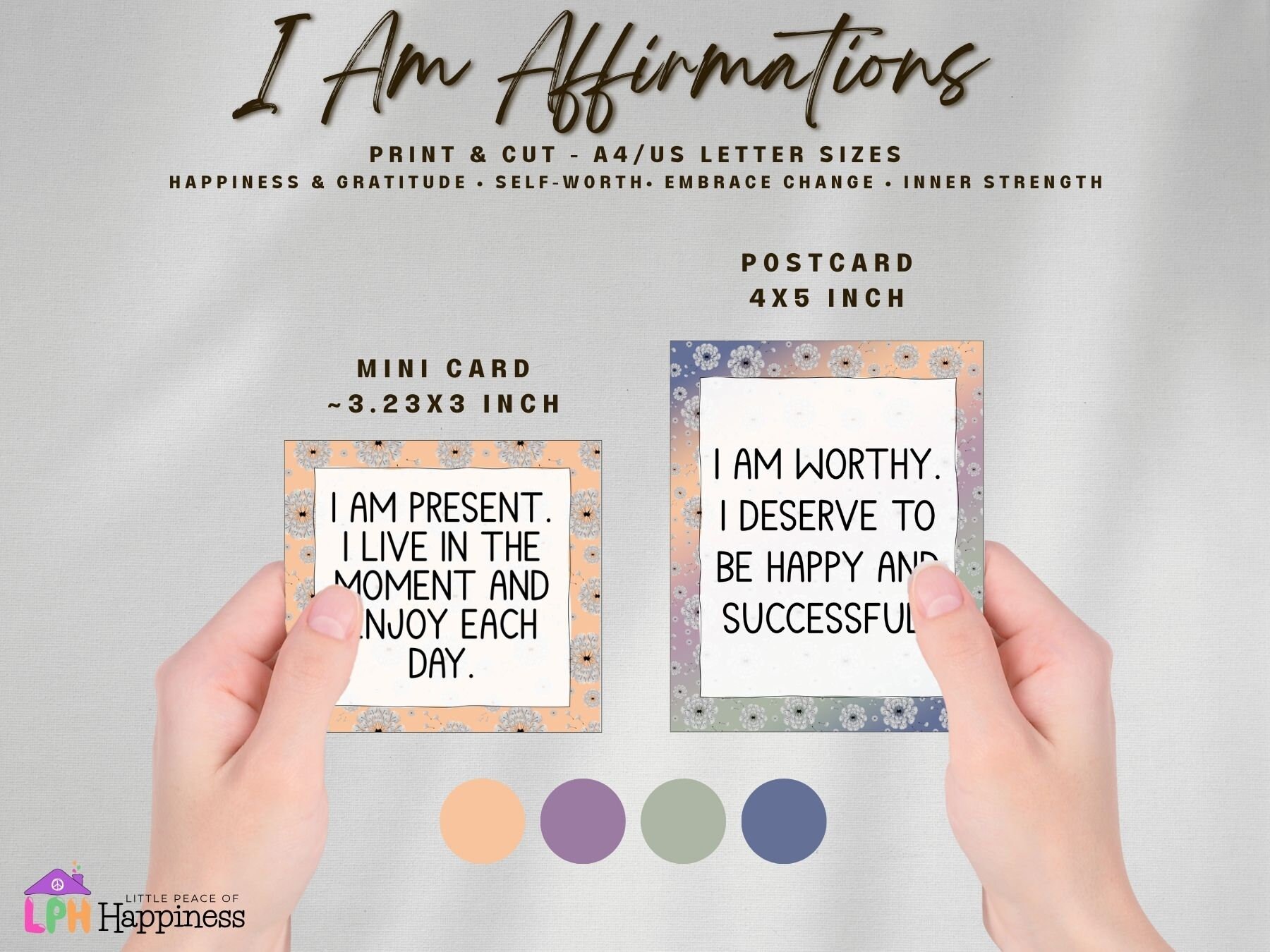 Cute Affirmation Cards Printable Vision Board Inspirational Dashboard ...