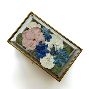 Pressed Wedding Flowers Jewelry Box | Pressed Wedding Bouquet | Wedding ...