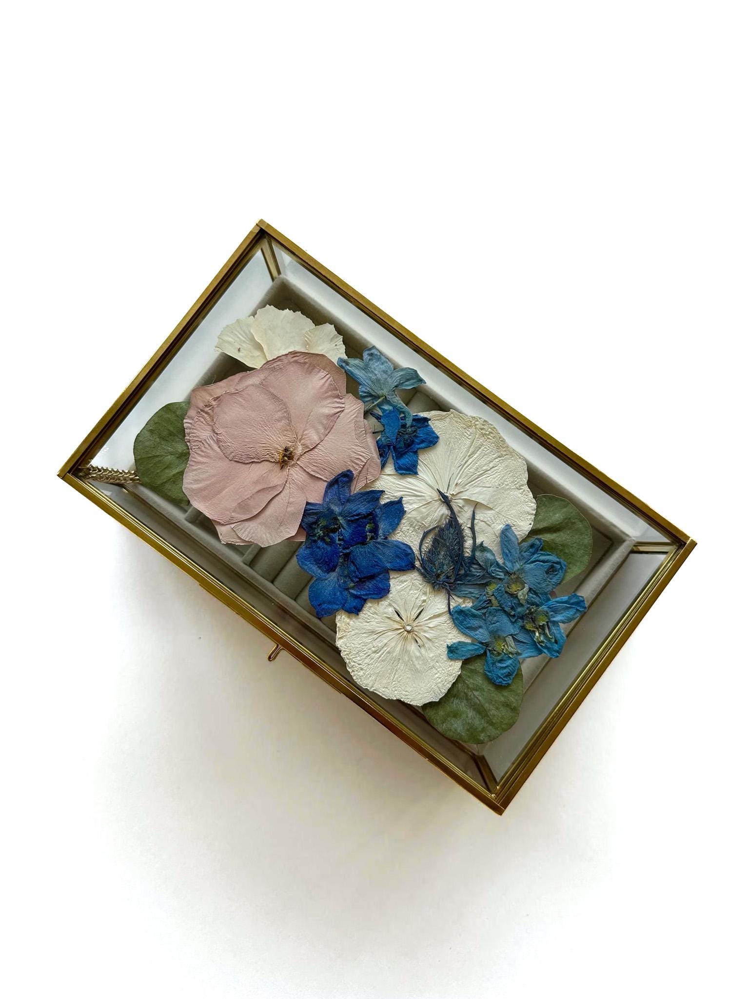 Pressed Wedding Flowers Jewelry Box | Pressed Wedding Bouquet | Wedding ...