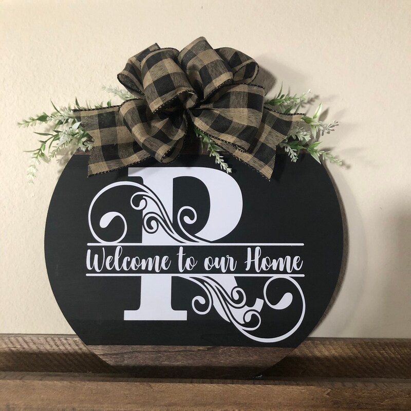 Initial Welcome Sign - Etsy