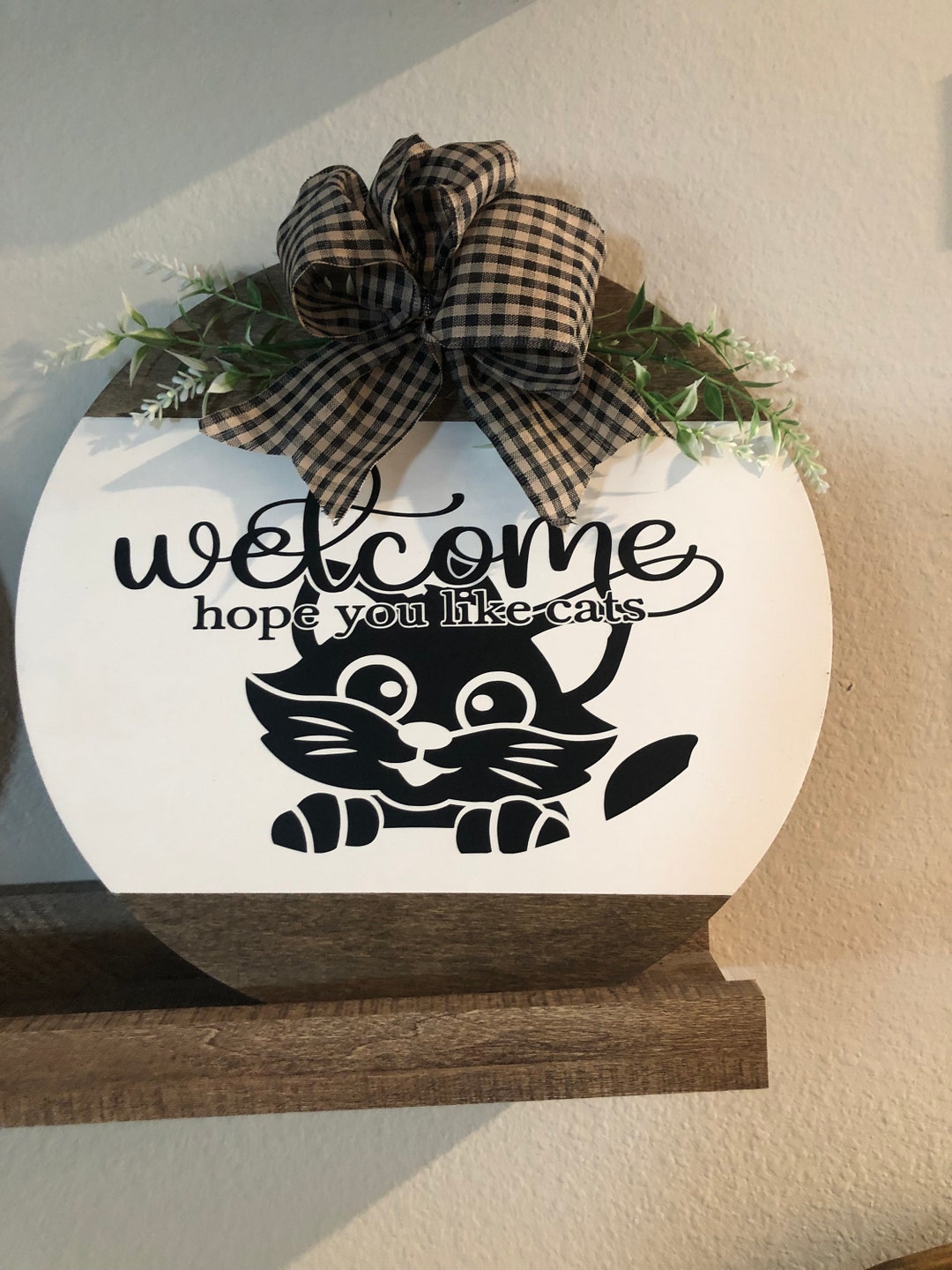 Cat Welcome Door Sign FREE SHIPPING - Etsy