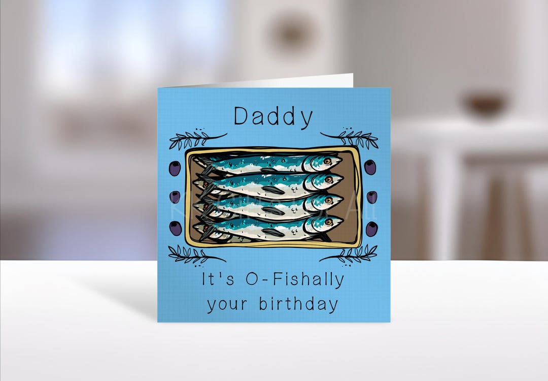 Personalised Sardine Birthday Card: O-fishally Your Birthday - Etsy