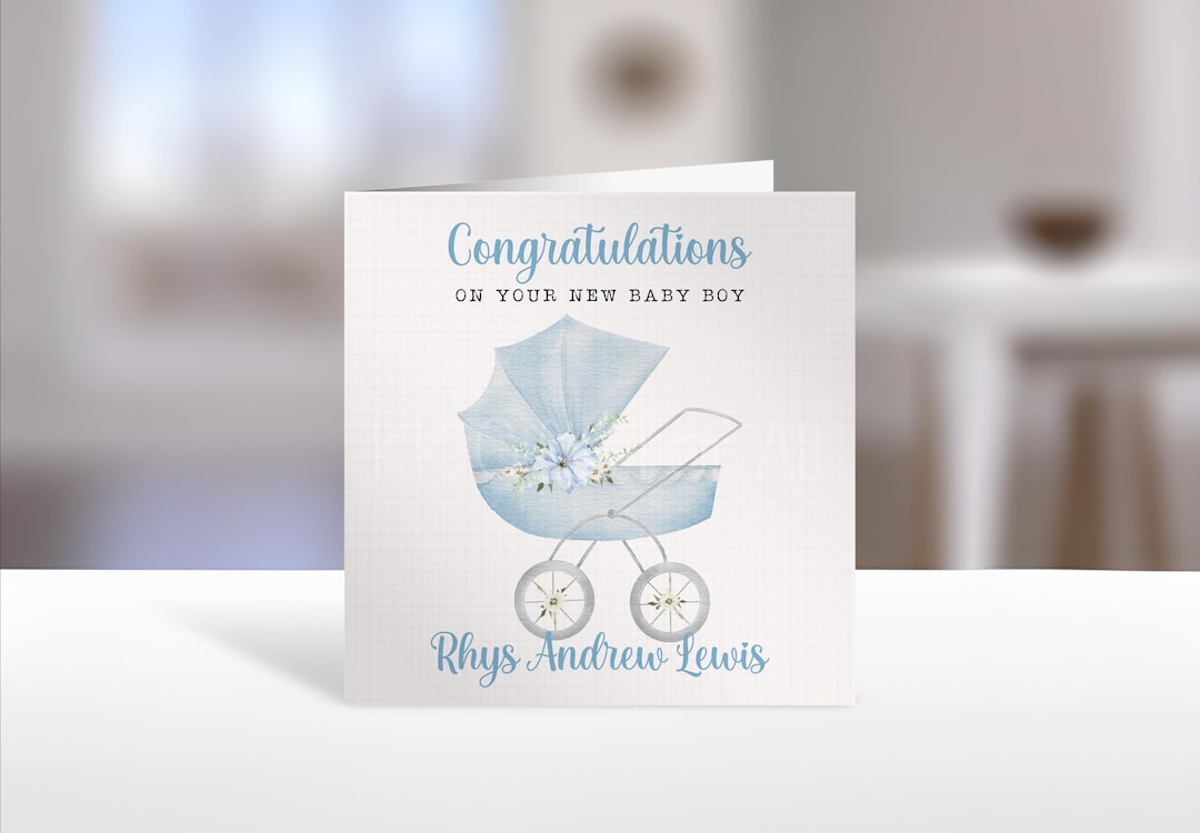 Personalised Baby Card, New Parents Card, New Baby Boy Card - Etsy