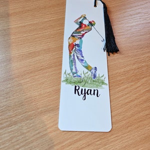 Personalised Golfer Bookmark, Personalised Bookmark, Male Letterbox ...