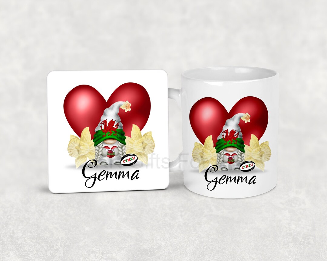 Welsh Gnome Wales Gonk St.Davids Day Coffee Mug & Coaster - Etsy Österreich