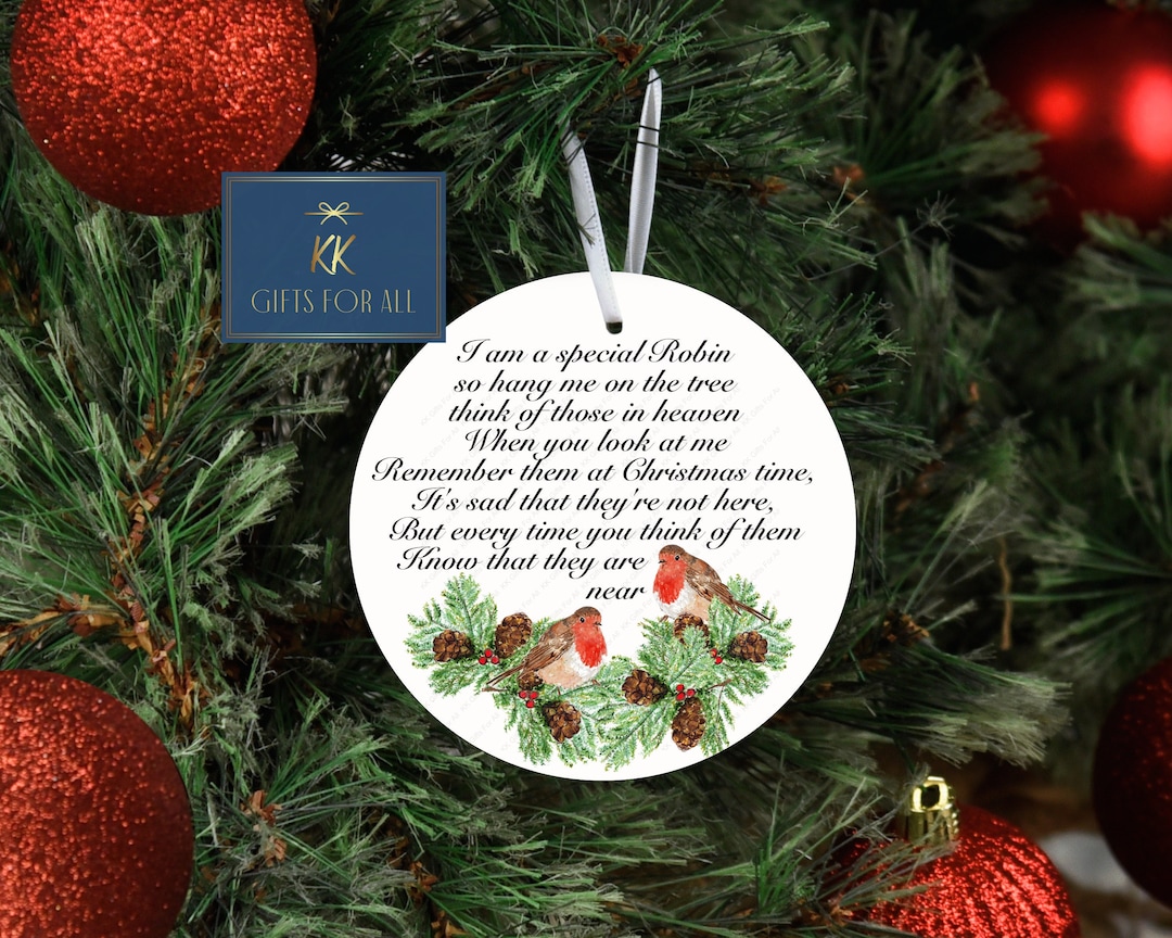Memorial Robin Christmas Tree Decoration, Christmas Hanging Ornament ...