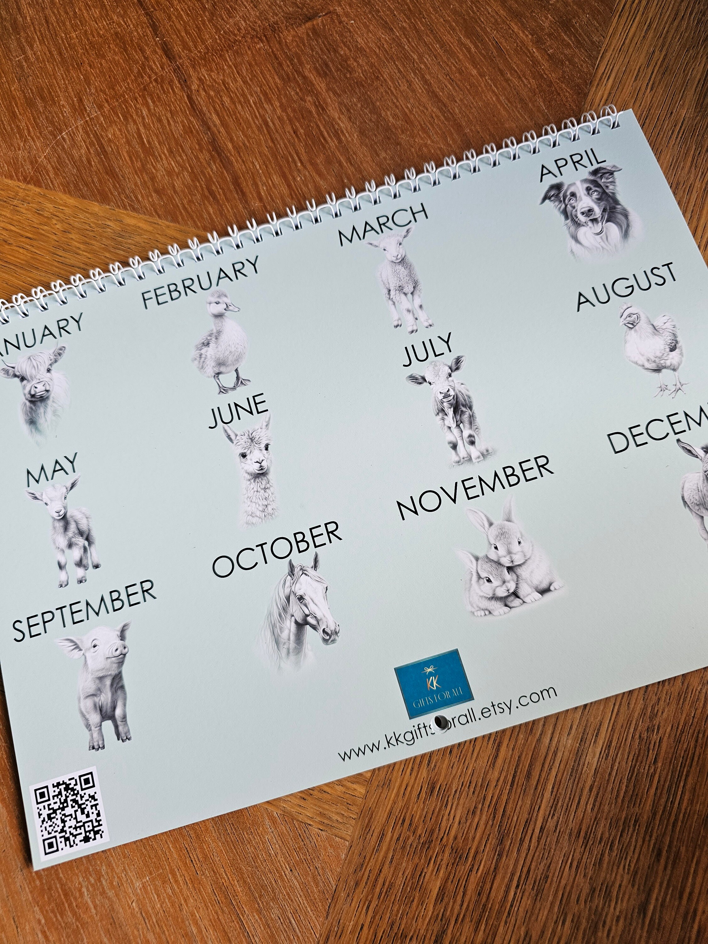 2024 Farmyard Calendar Farm Animal 2024 Calendar Cute Animal - Etsy