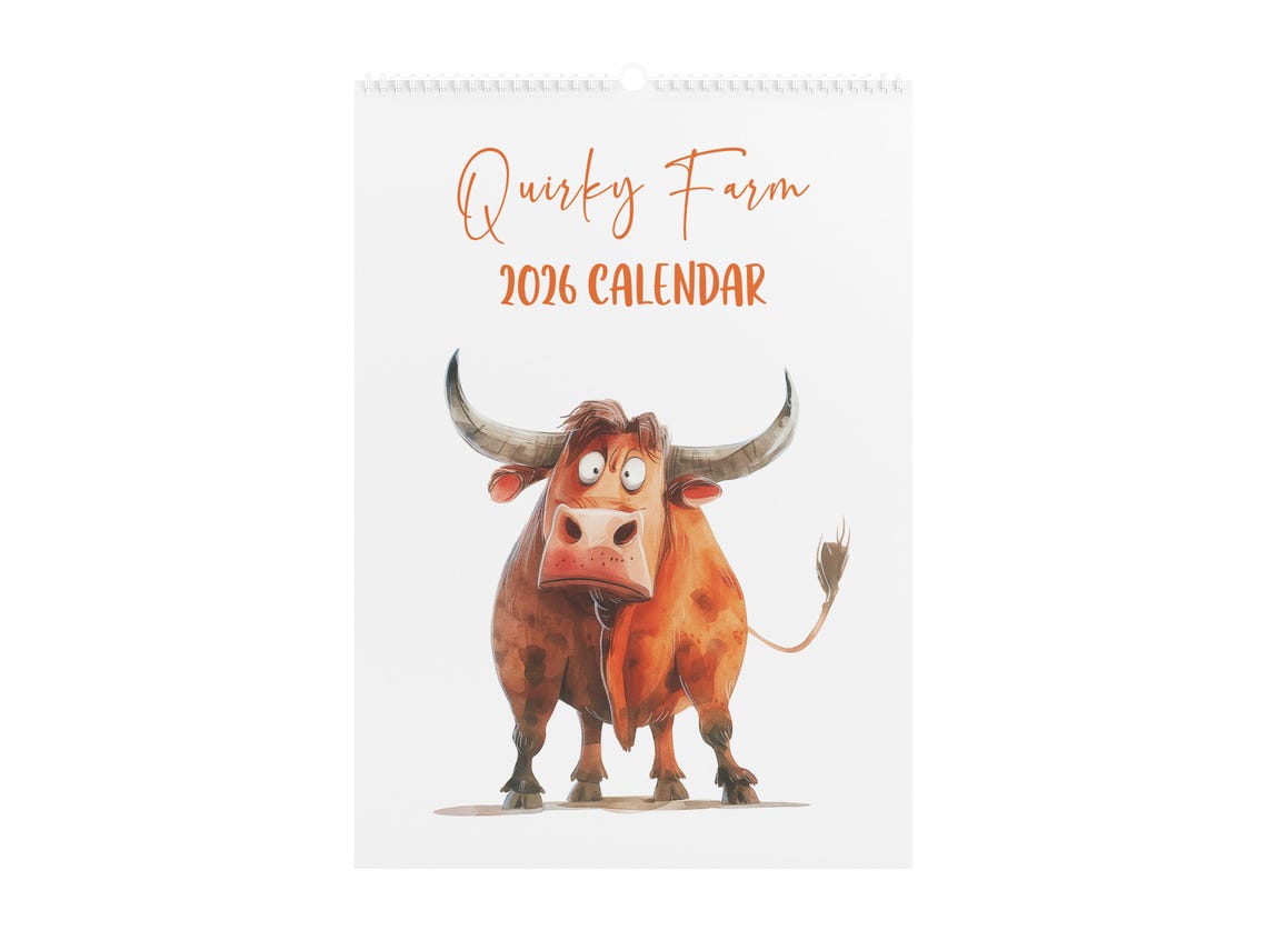 2026 Quirky Farm Animal Calendar, Whimsical Home & Office Decor, A4 ...