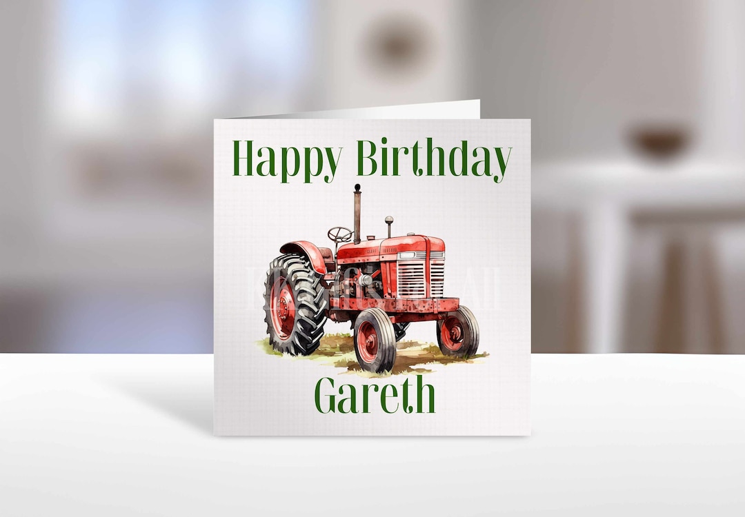 Personalised Tractor Card, Birthday Card for Dad Grandad Farmer ...