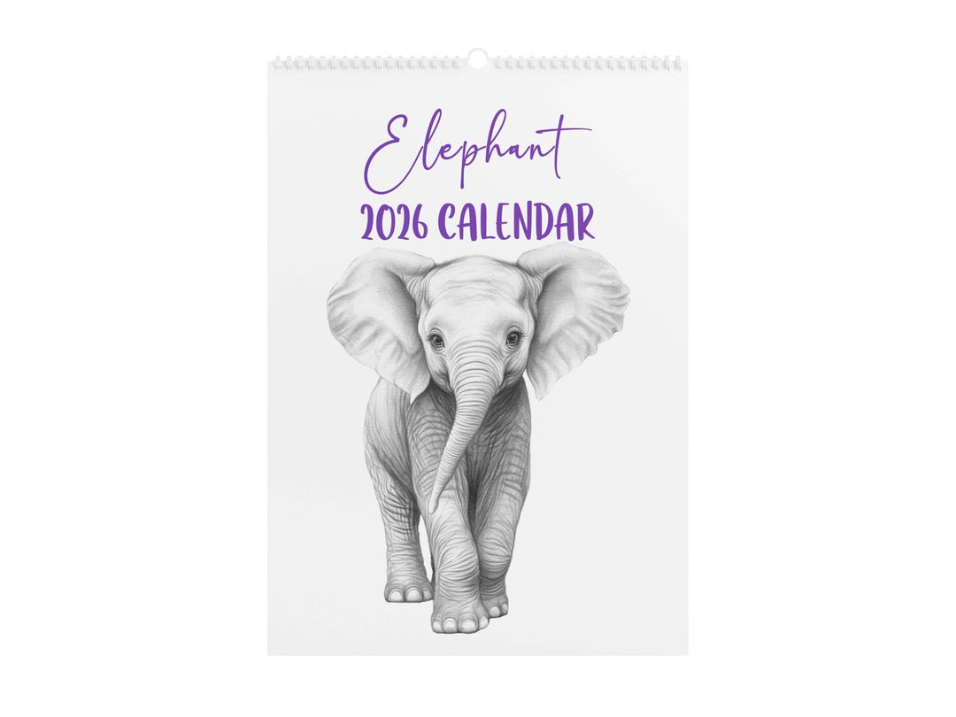 2026 Elephant Calendar, Portrait Wall Planner Calendar, Christmas Gift ...