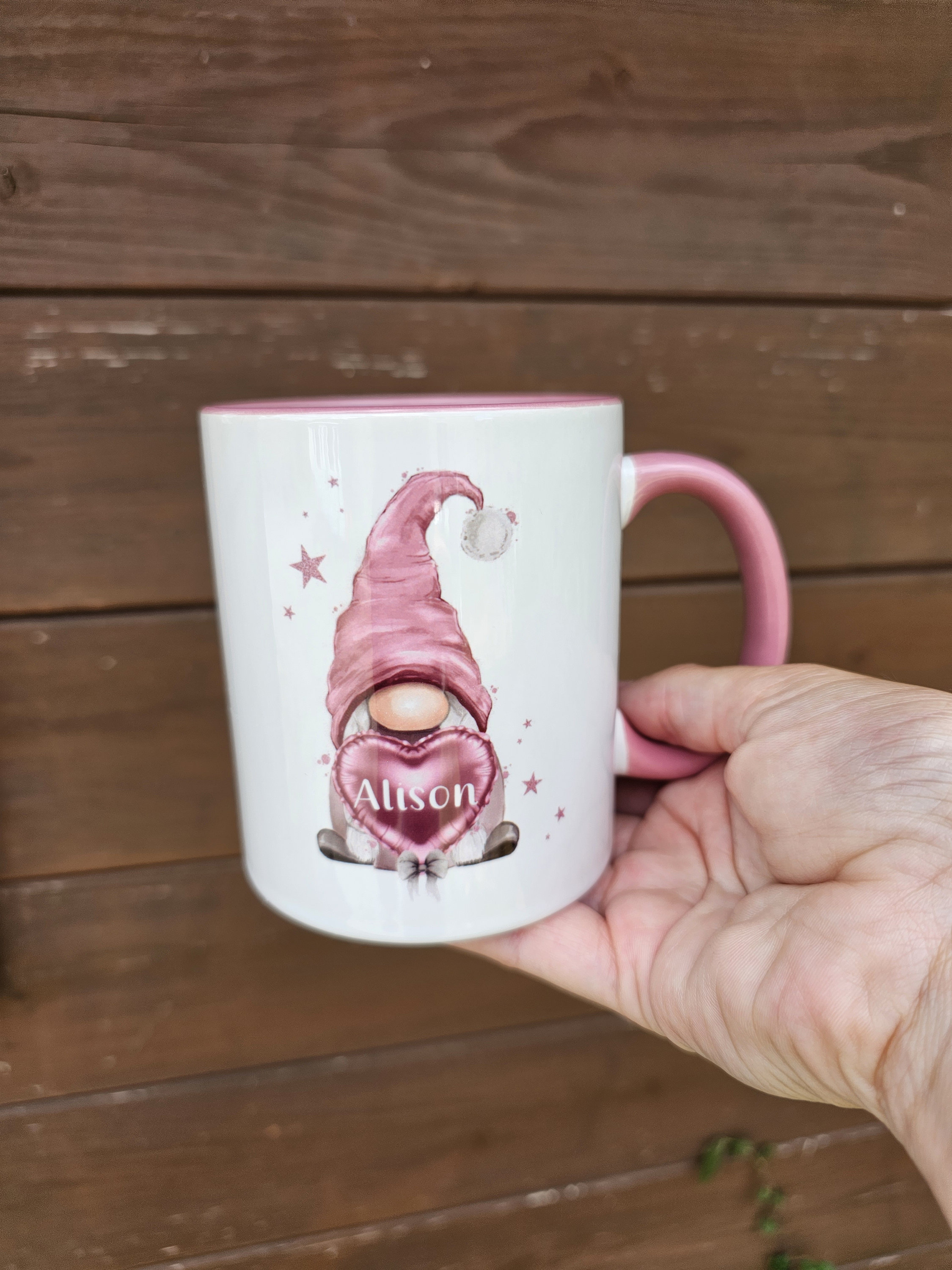 Personalised Pink Gonk Mug & Coaster for Friend or Wife - Etsy UK