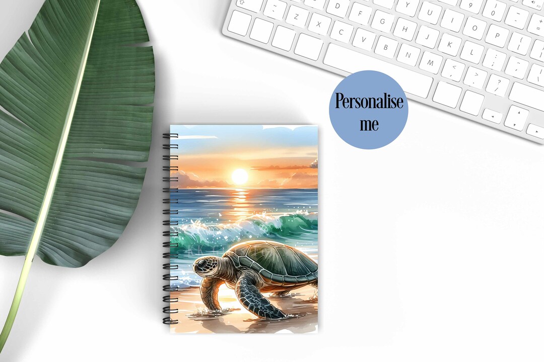 Sea Turtle A5 Notebook, Personalised Notepad, Birthdya Gift for Turtle ...