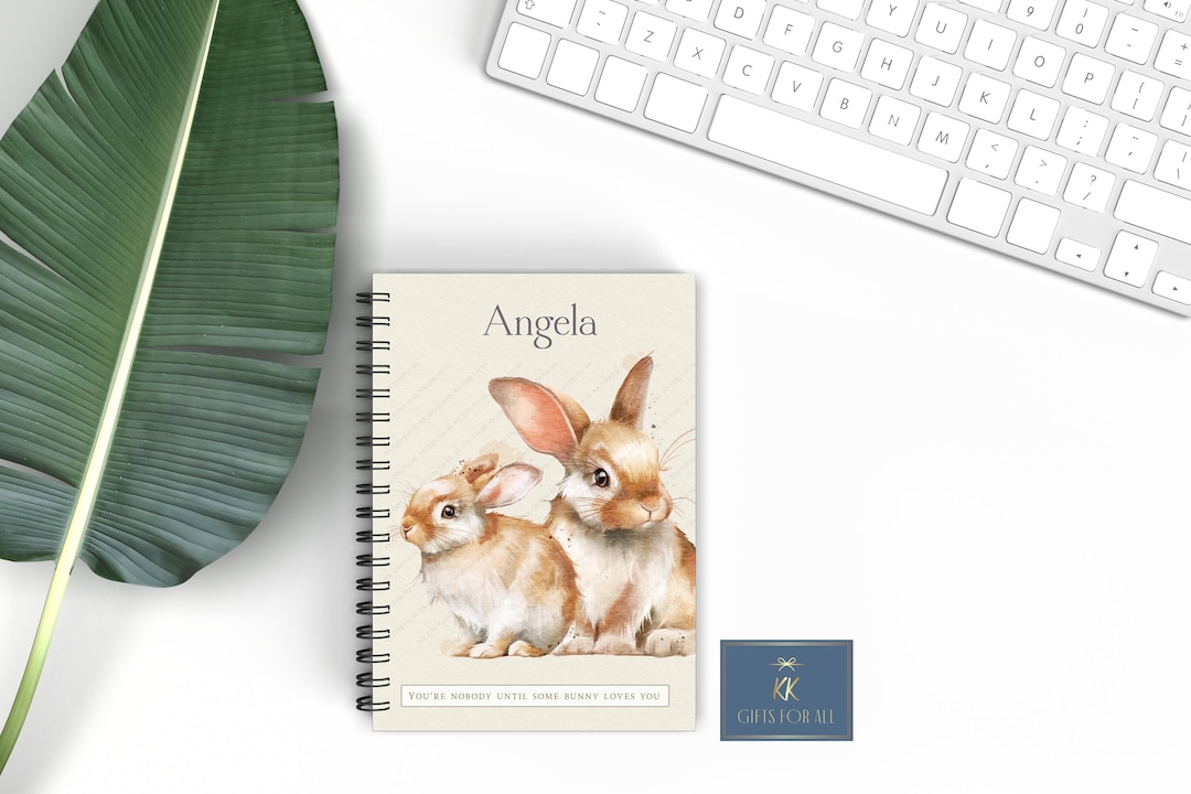 Personalised Bunnies Notebook, Bunny Rabbit A5 Notebook - Etsy