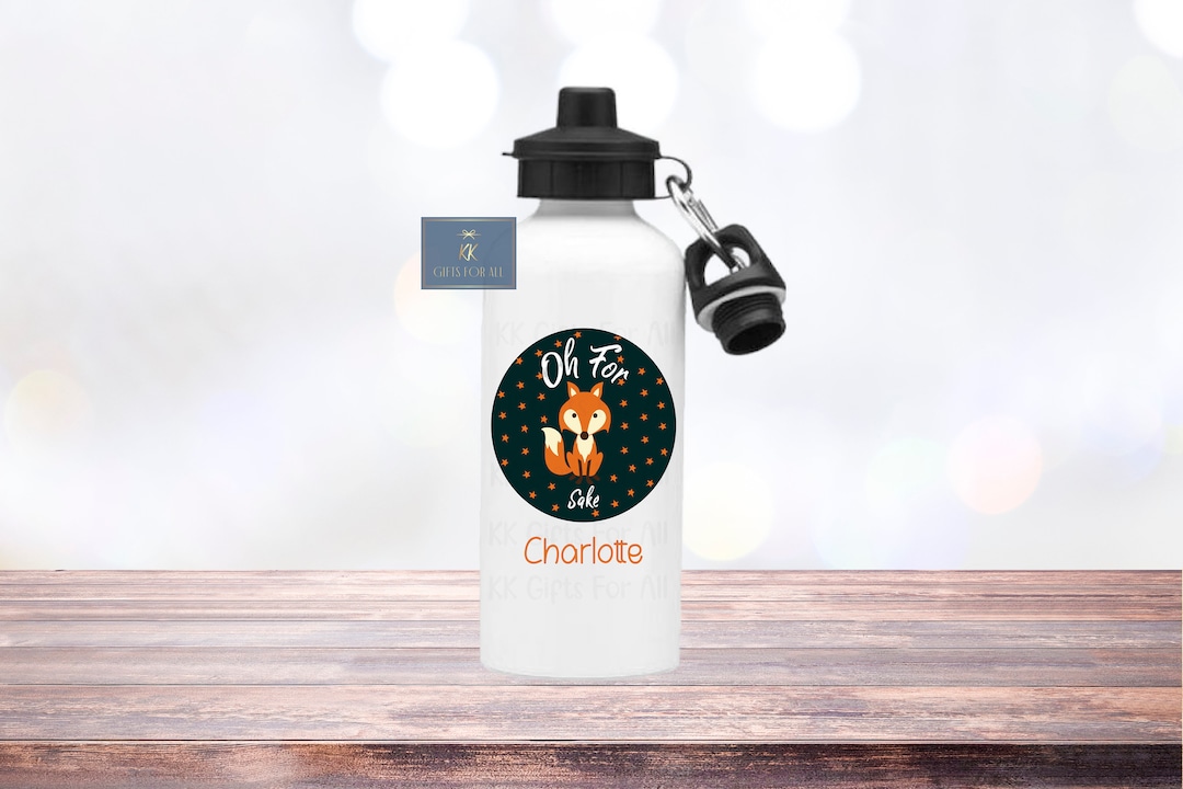 Funny Fox Water Bottle, Personalised Water Bottle, Drinks Bottle ...