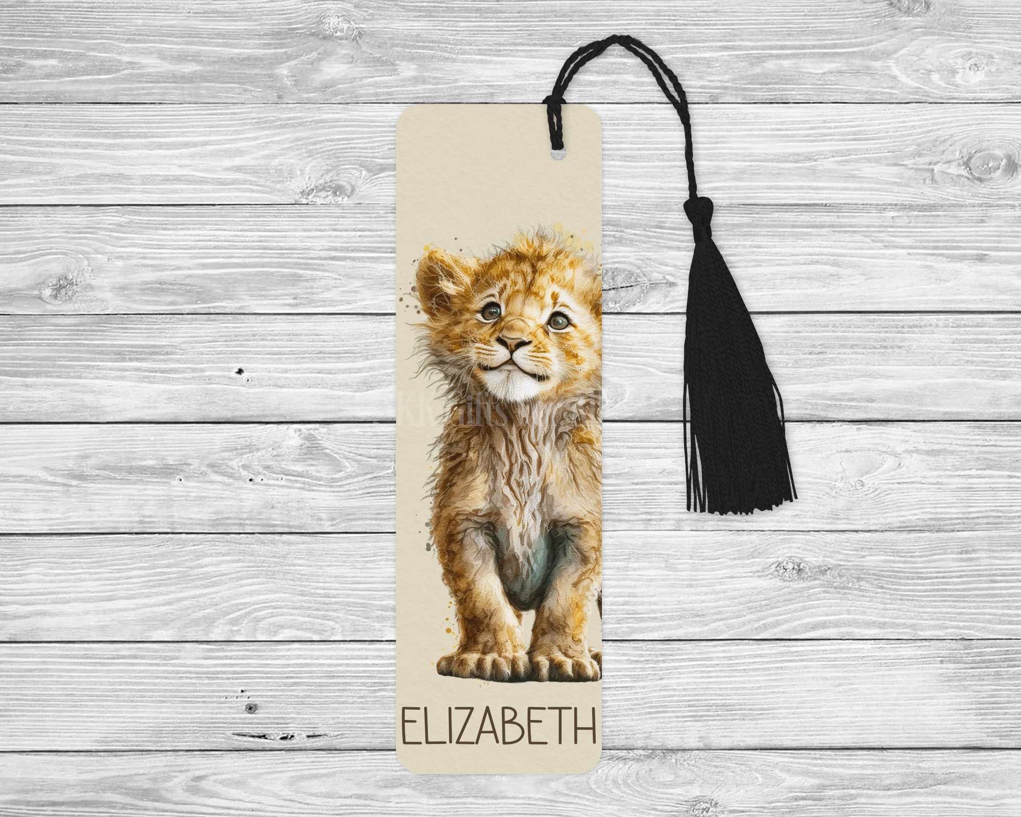 Personalised Lion Bookmark Lion Cub Bookmark Cute Lion Gift - Etsy UK